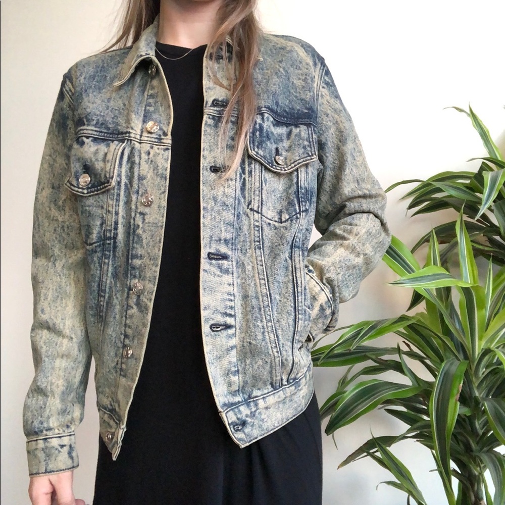 Acid Washed Denim Jacket - Gem